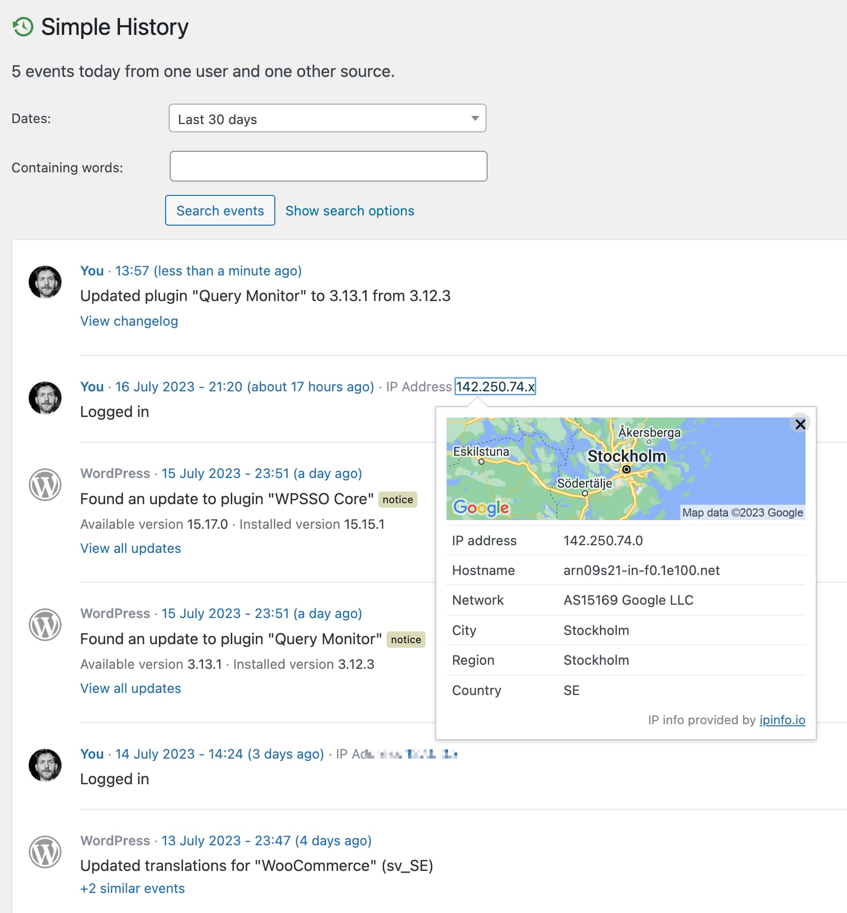 Simple History 4.2.0 – bug fixes and Google Maps is back again - Simple ...