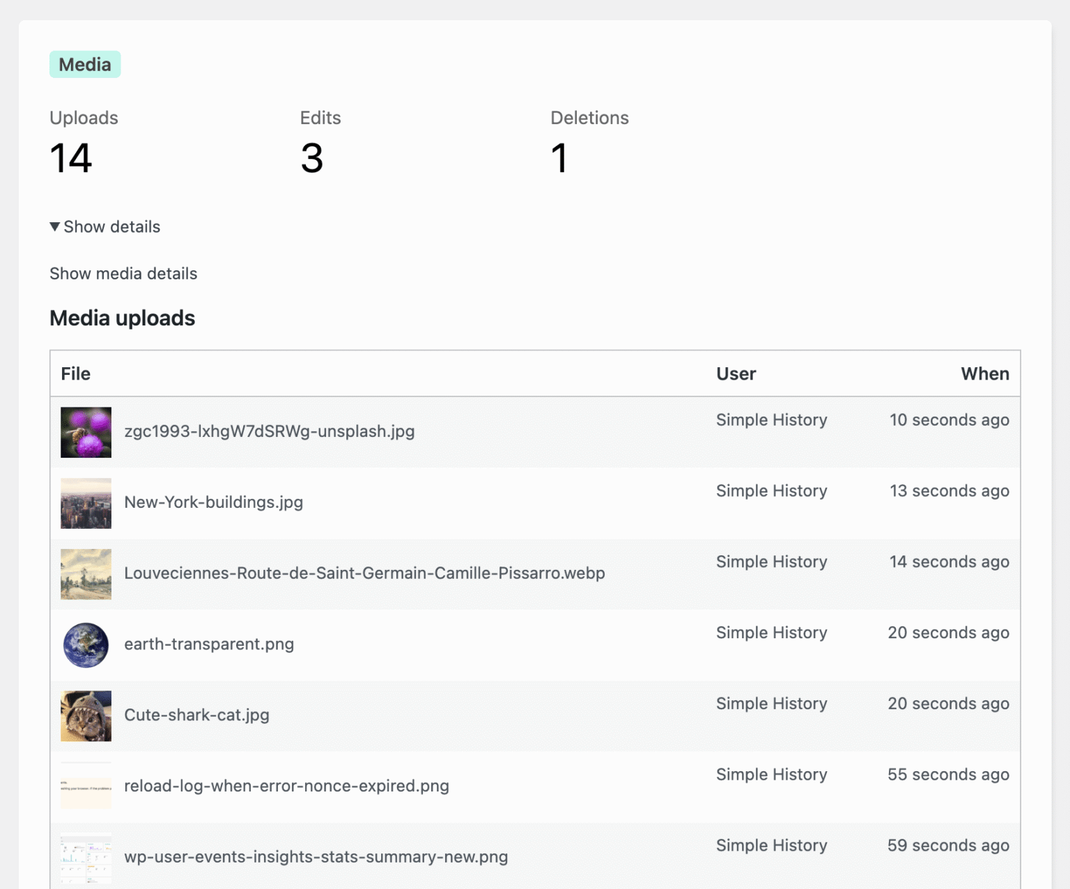 Simple History 5.9.0 released with new Stats & Summaries page 📊 ...